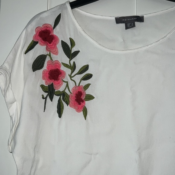 Primark | Tops | Flower Embroidered Tshirt | Poshmark
